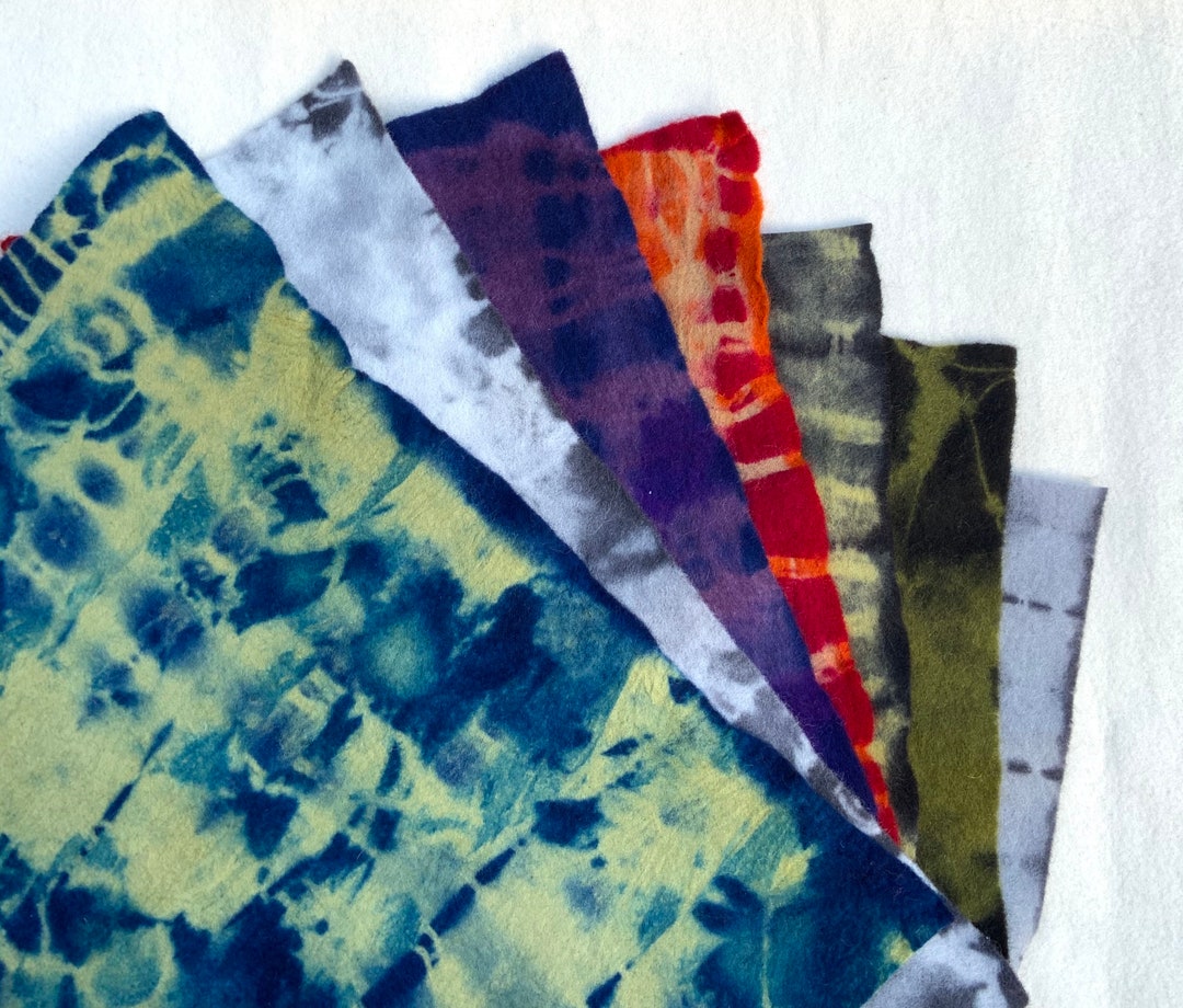 Tie Dyed Hand Made Wool Felt With an Assortment of Colours - Etsy