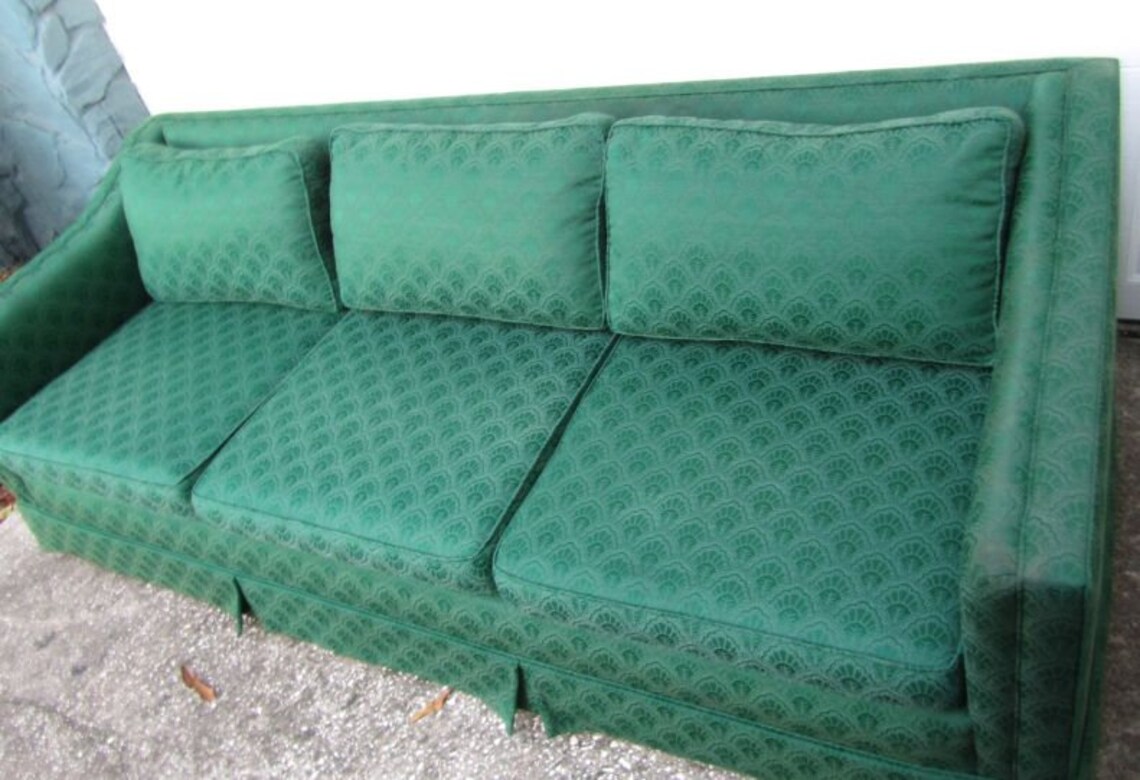 RARE Art Deco 1940s Sofa Couch Davenport Long Mid Century Midcentury ...
