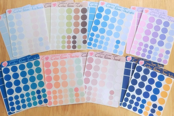 Color Palette Sticker Sheets 2 Sheets of 66 Stickers - Etsy