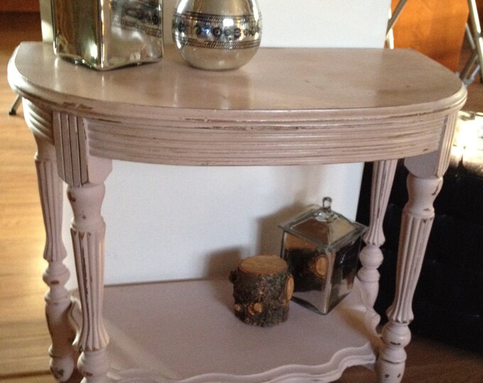 Painted Distressed Half Round Accent Table - Etsy