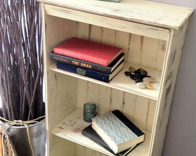 Distressed Small Vintage Pine Bookcase - Etsy
