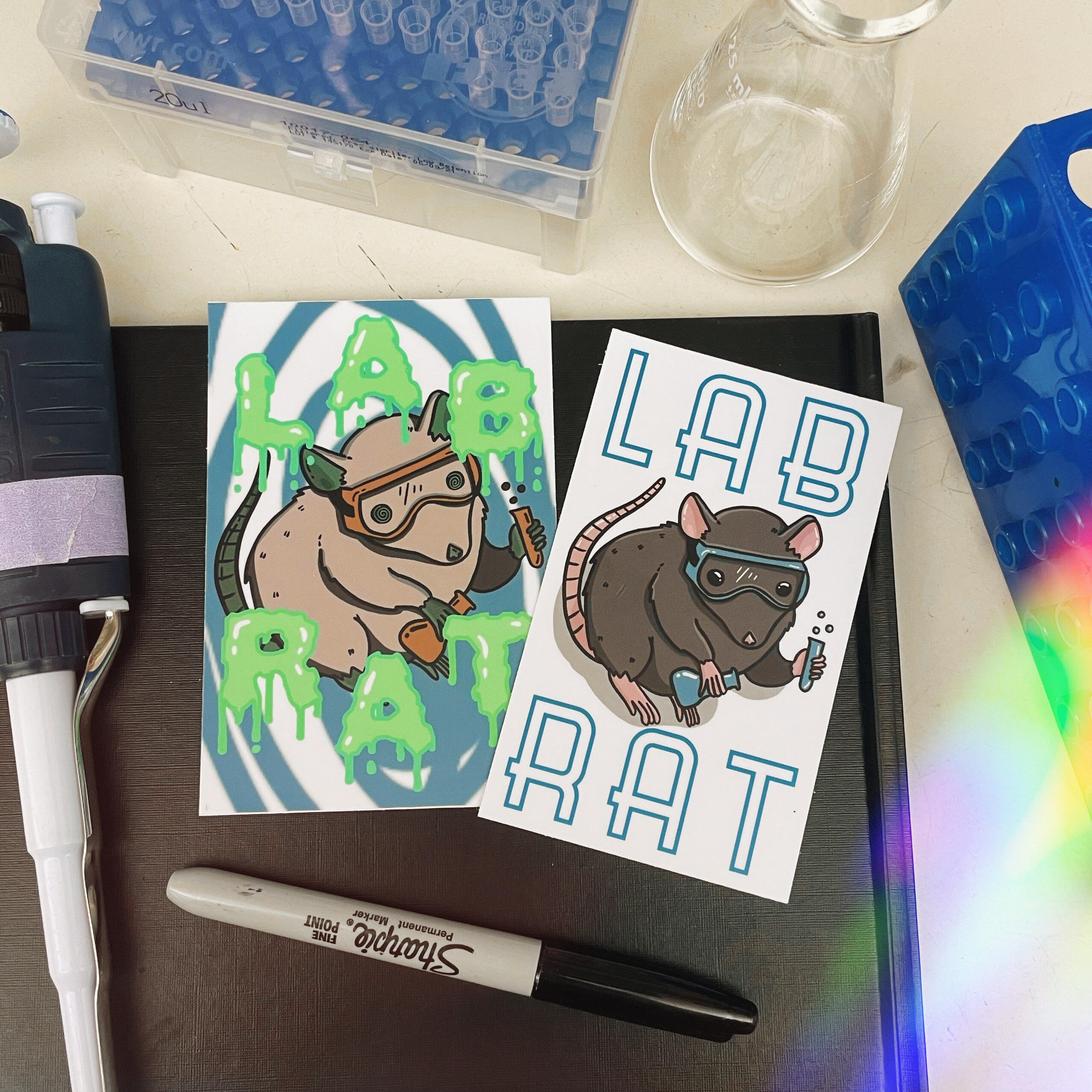 Lab Rat /// Trippy & Fun Science Sticker - Etsy