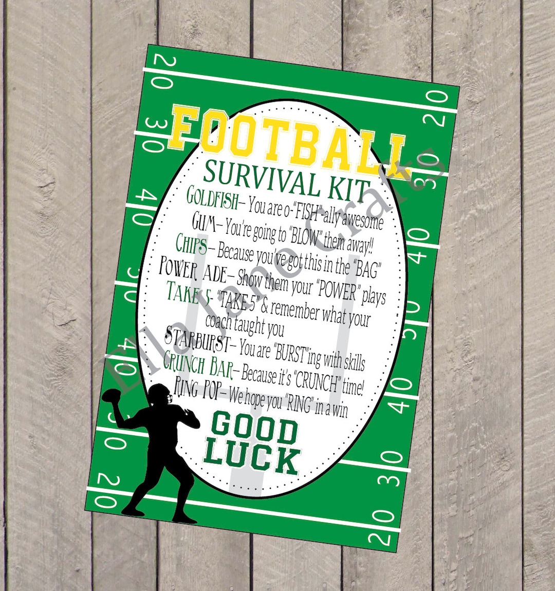Football Survival Kits, Football Team Gifts, Football Gifts, CUSTOMIZED ...