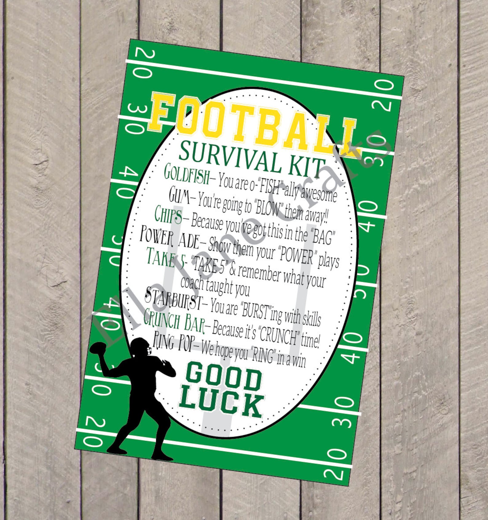 Football Survival Kits, Football Team Gifts, Football Gifts, INSTANT ...