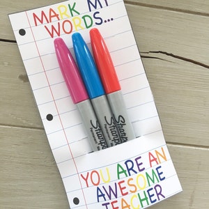 Teacher Appreciation Tags, Teacher Gifts, Thank You Gifts- PDF File ...