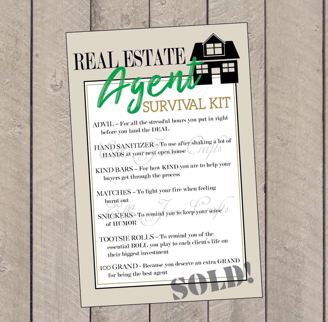 Real Estate Agent Survival Kits Realtor Kit Realtor Survival - Etsy