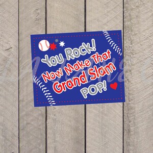 Baseball Good Luck Favor Tags Instant Download, PDF File, Pop Rock Gift ...