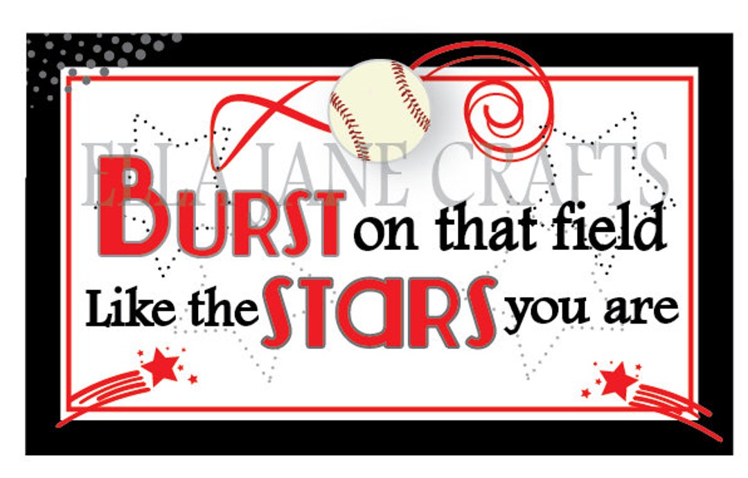 Baseball Good Luck Favor Tags- PDF File Instant Download Burst on That ...