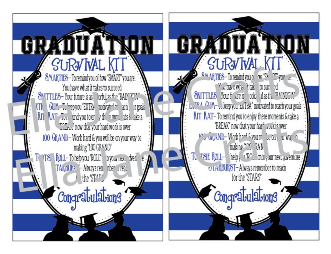 Graduation Survival Kits Graduation Gifts Grad Kits PDF - Etsy