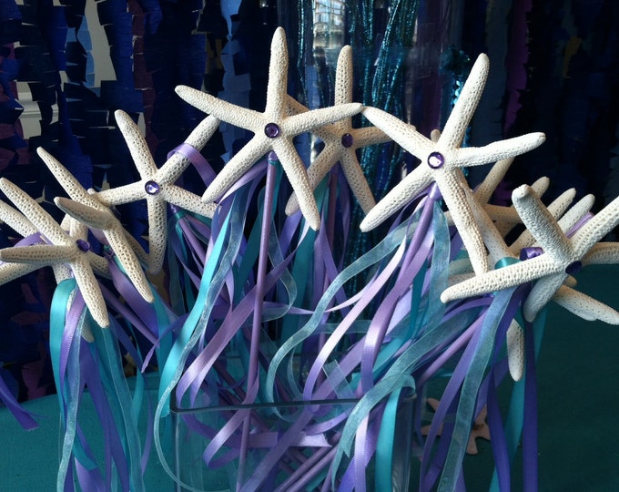 Gorgeous Mermaid /little Mermaid Starfish or Clamshell Glitter Wand ...