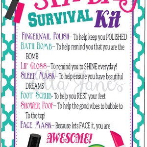 Spa Survival Kits, Spa Party Survival Kit, Beauty Kit, Bauty Survival ...