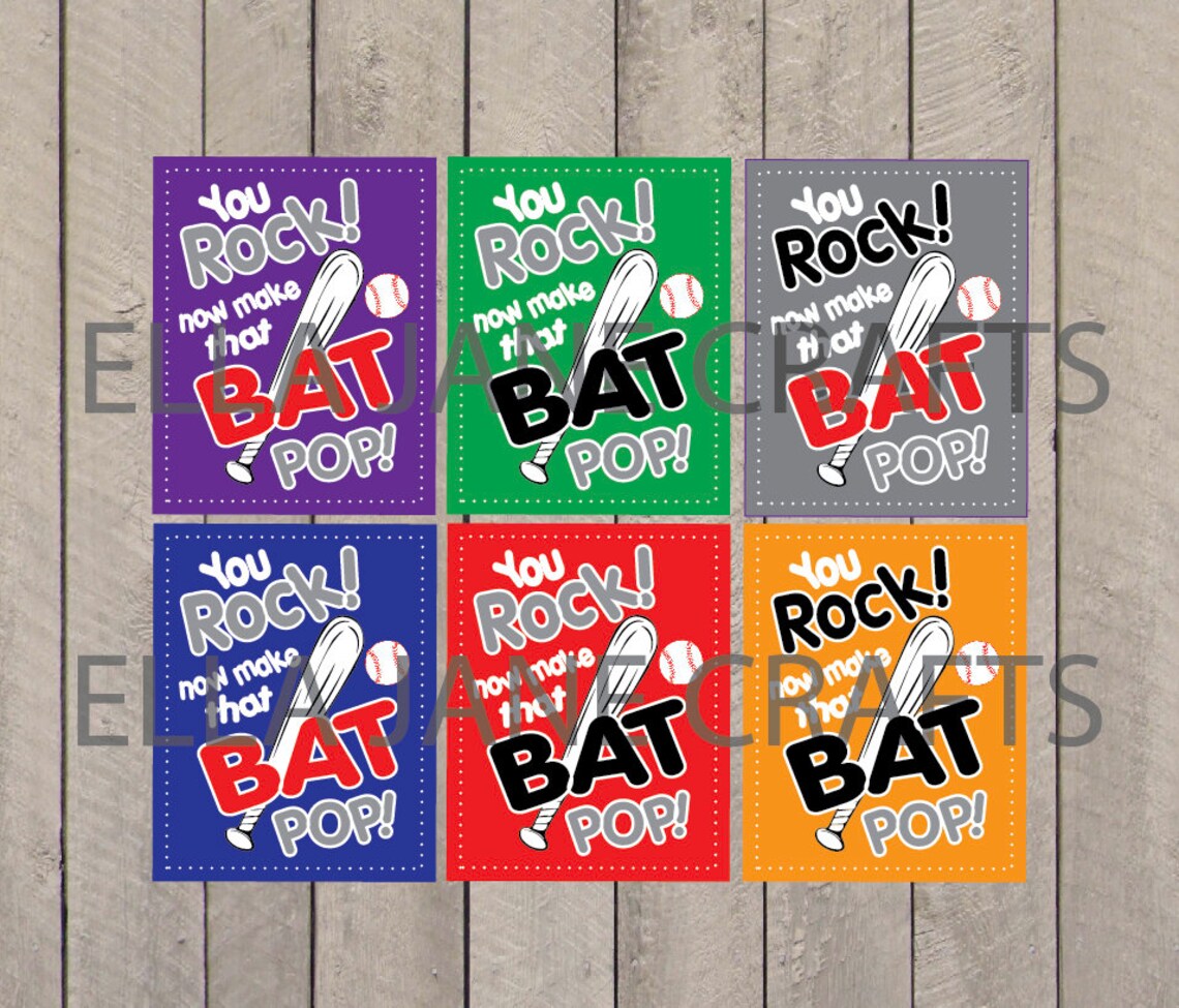 Baseball Team Gifts, Pop Rock Gift Tags, Good Luck Favor Tags, Baseball ...