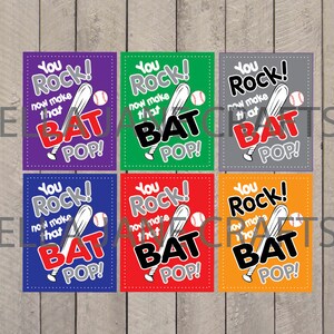 Baseball Team Gifts, Pop Rock Gift Tags, Good Luck Favor Tags, Baseball ...