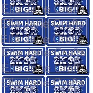 Swimming Good Luck Favor Tags- Swim Team Gifts, Good Luck Candy Tags ...