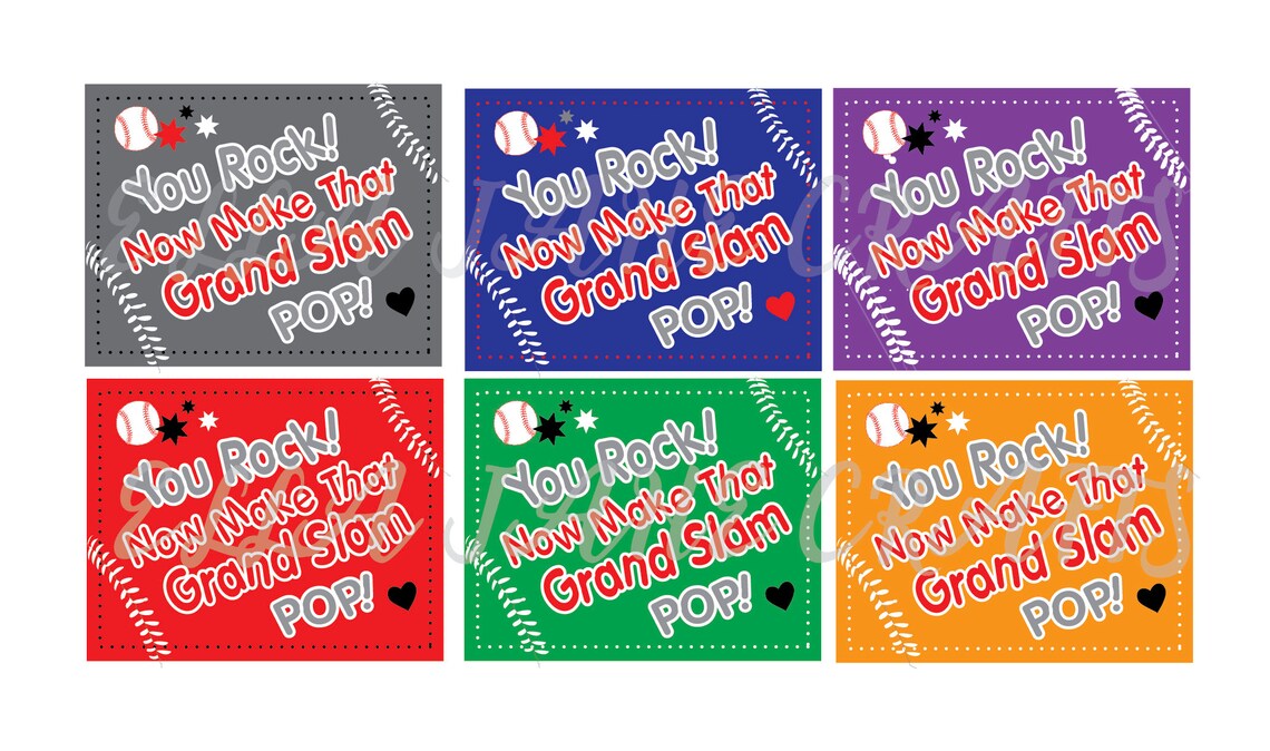 Baseball Good Luck Favor Tags Instant Download PDF File Pop - Etsy