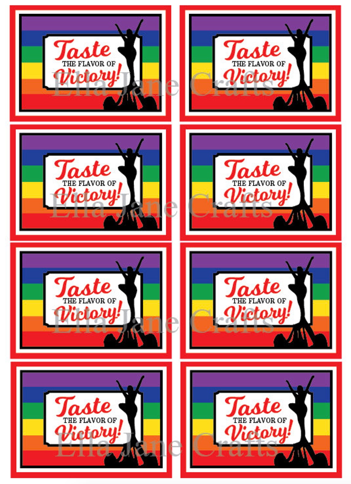 Cheerleading Gift Tags, Cheer Competition Gifts, Skittles Rainbow Candy ...