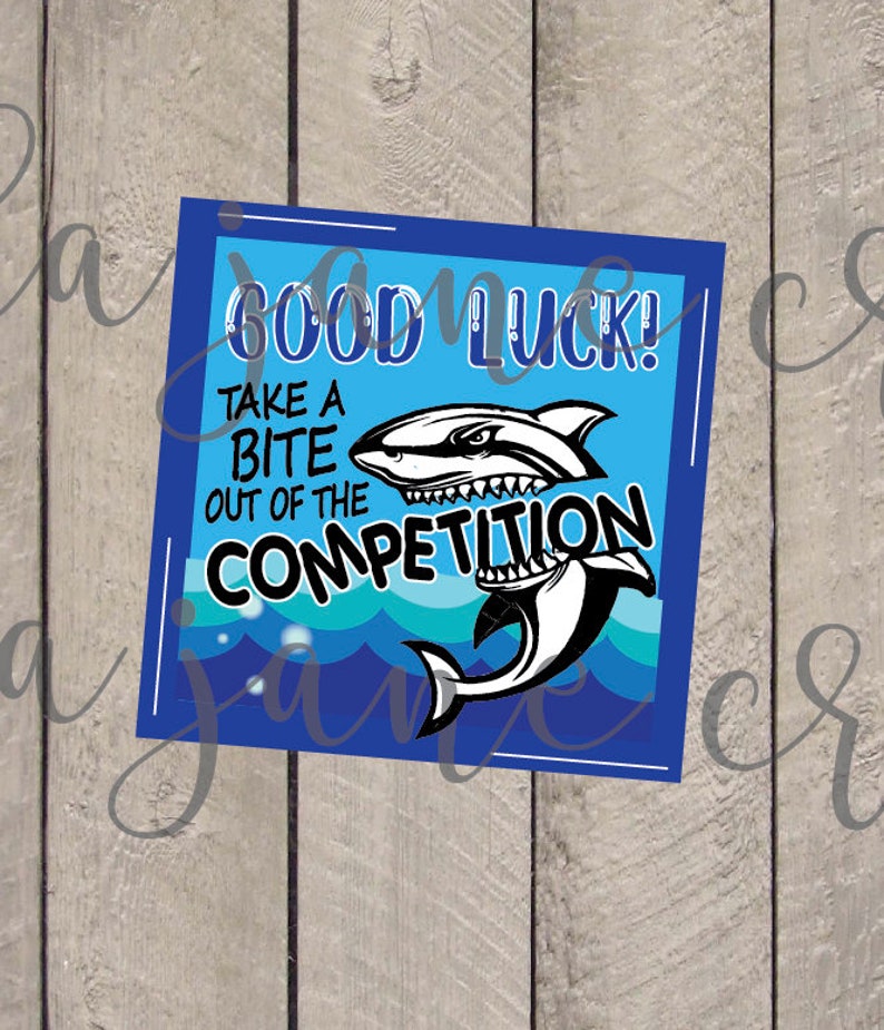 Cheerleading Good Luck Favor Tags, Team Sports Tags, Bite Out of the ...