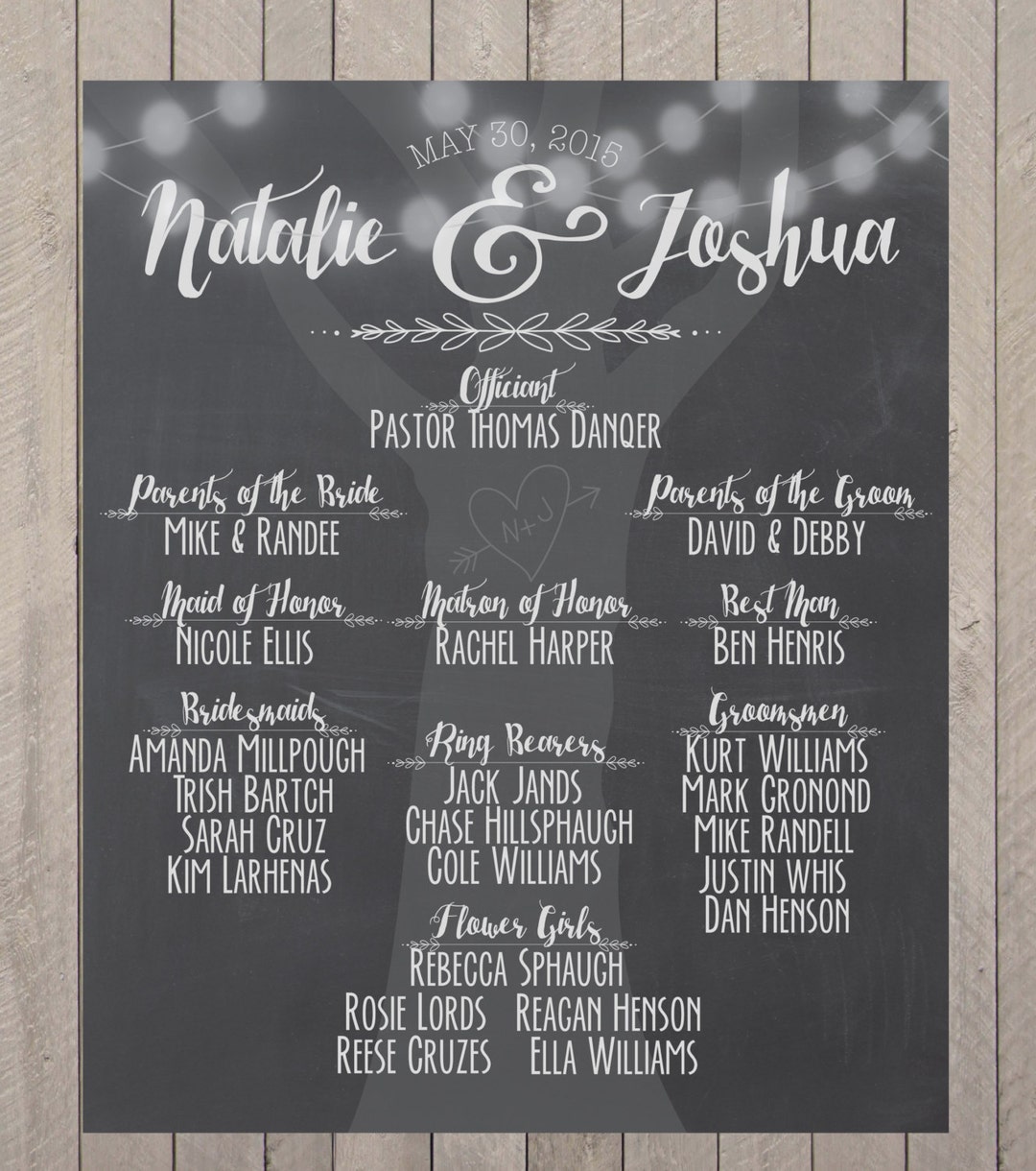 Wedding Party Sign, Wedding Ceremony Sign, Wedding Program, Bridal ...