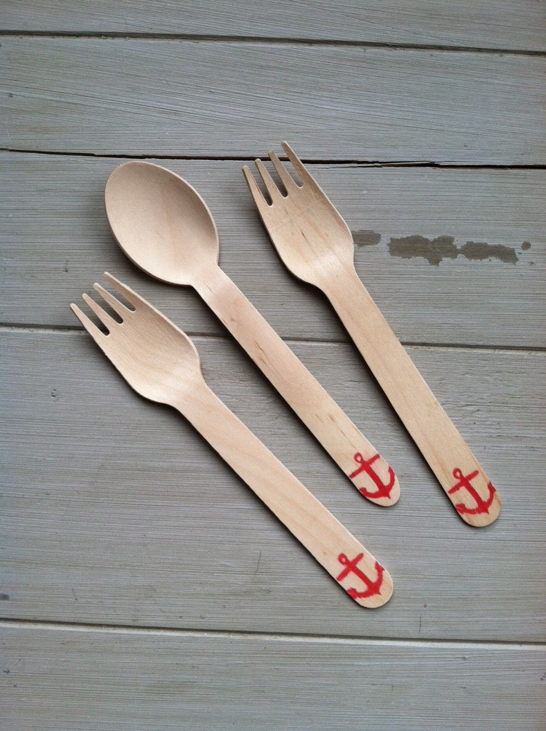 Anchors Away Nautical Boating Party Wooden Ice Cream Party Spoons or ...