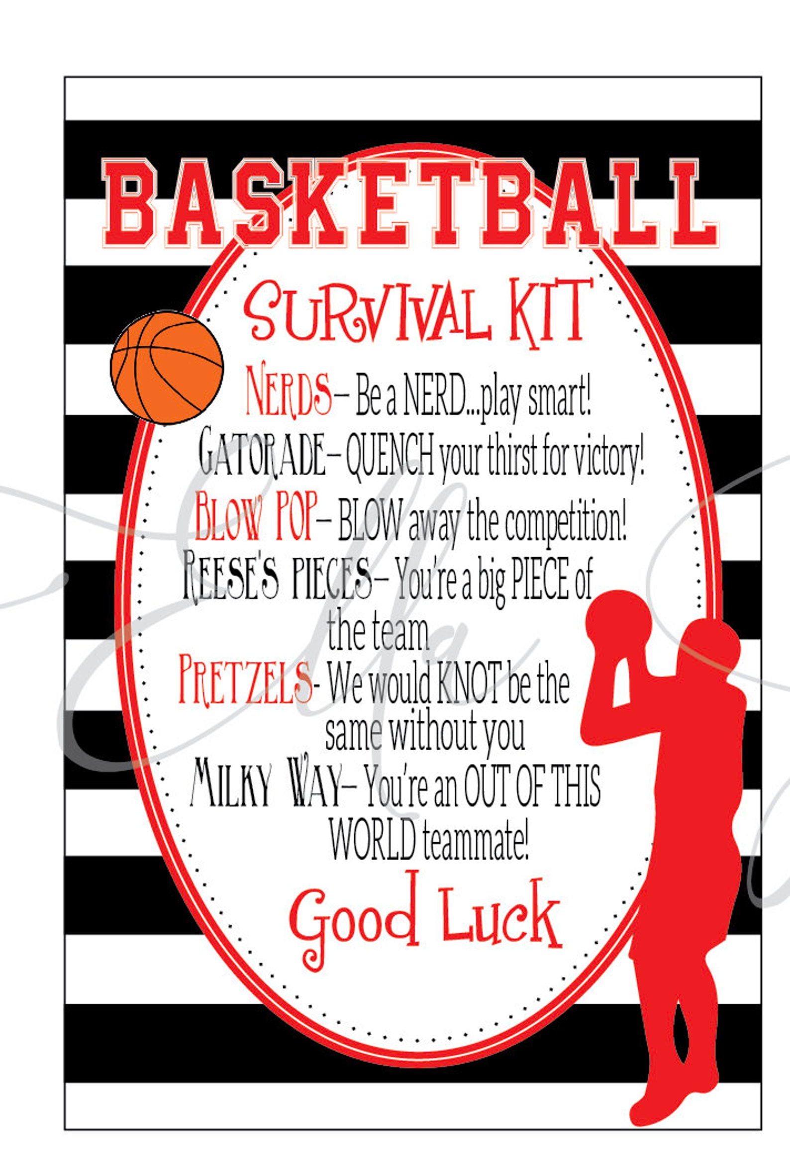 Basketball Competition Survival Kits INSTANT DOWNLOAD Bball | Etsy