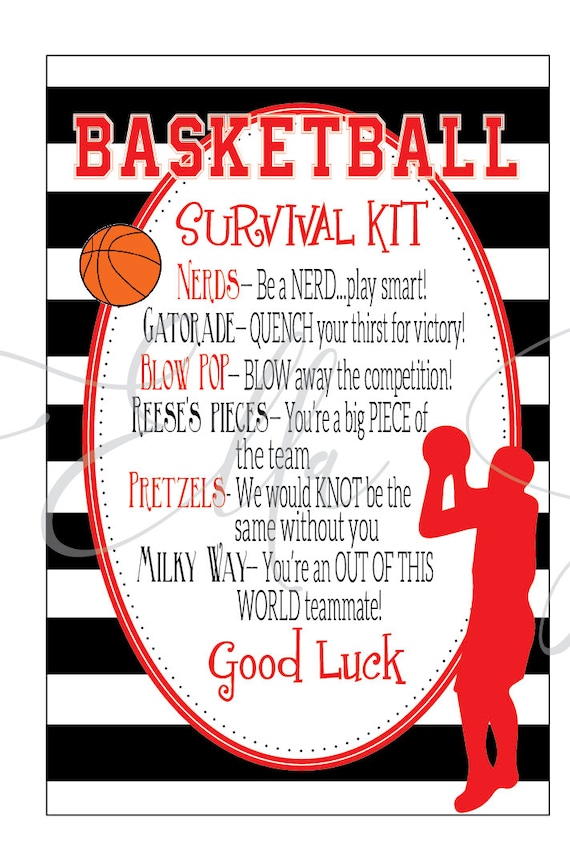 Basketball Competition Survival Kits INSTANT DOWNLOAD Bball | Etsy