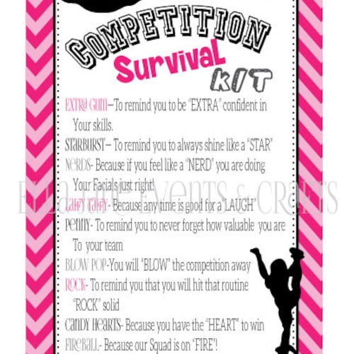 Cheerleading Competition Survival Kits Cheer Gifts PDF File - Etsy