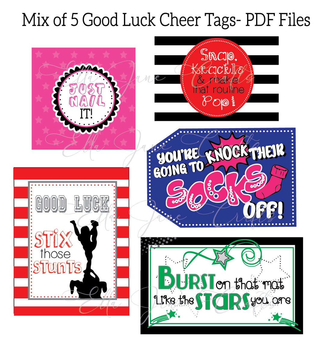Team Gifts, Cheer Team Good Luck, Team Gift Tags, Package of 5 INSTANT ...