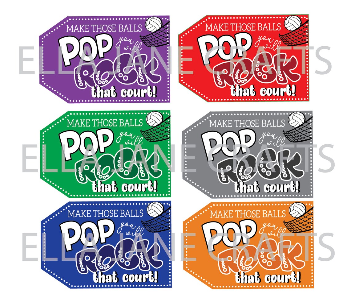 Volleyball Team Gifts Pop Rocks Gift Tag Volleyball Gifts - Etsy