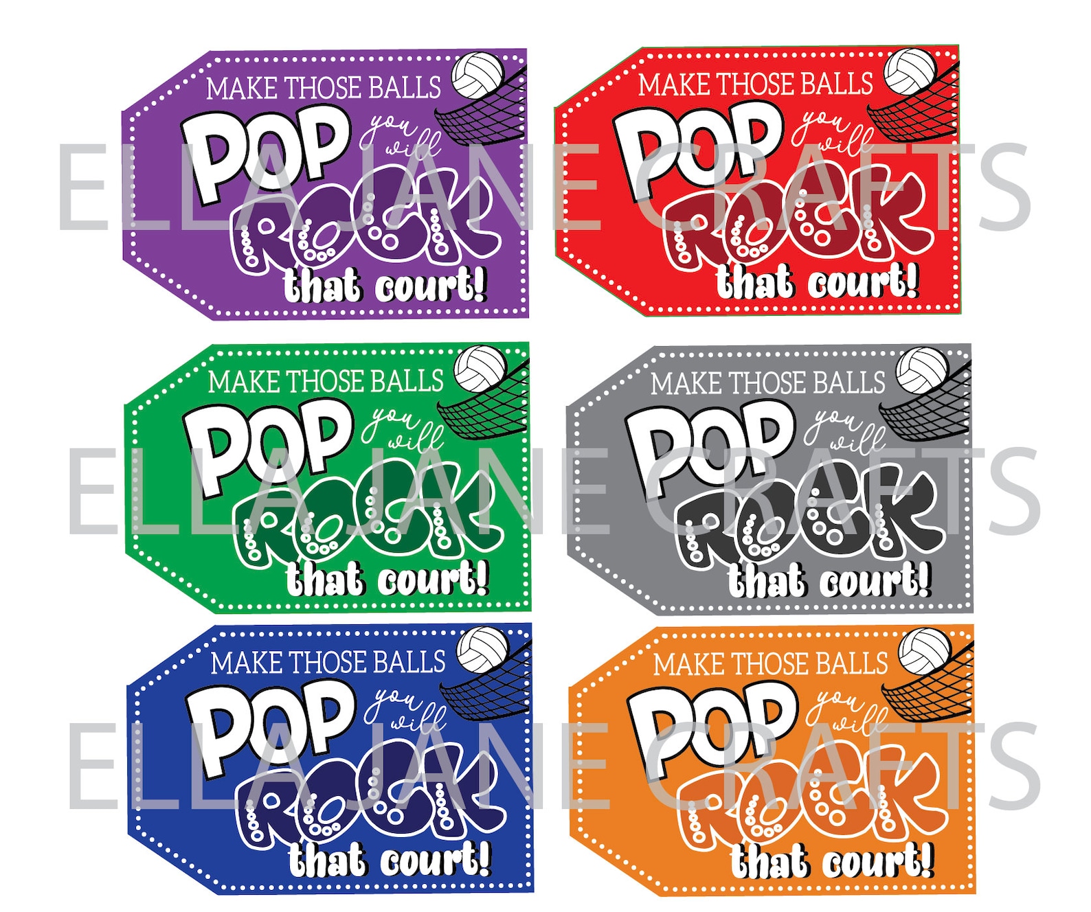 Volleyball Team Gifts Pop Rocks Gift Tag Volleyball Gifts - Etsy