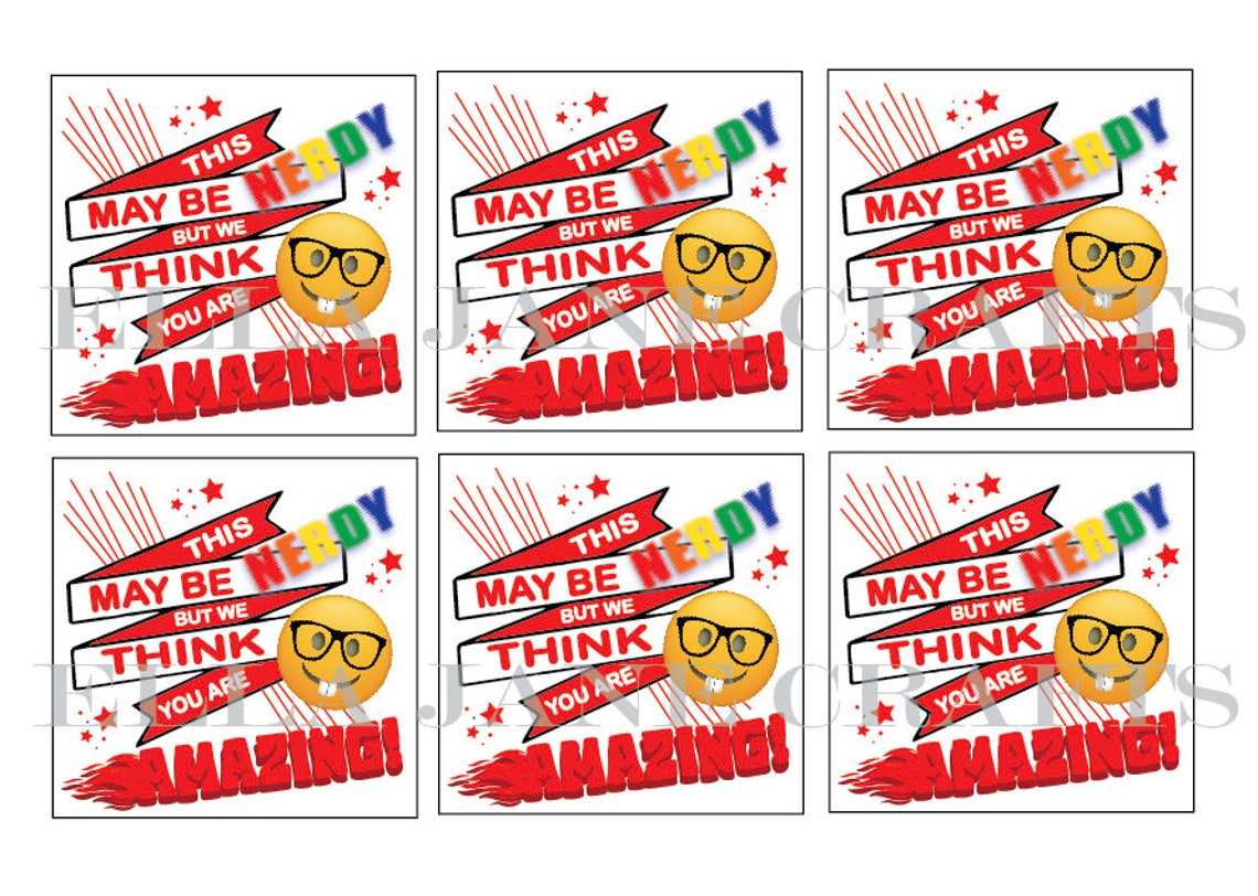 Good Luck Gift Tag Nerds Gift Card Candy Favor Tags PDF - Etsy