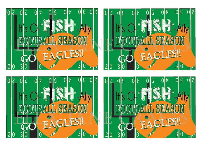 Football Team Gifts Goldfish Gift Tag Football Good Luck - Etsy