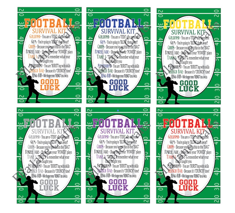 Football Survival Kits, Football Team Gifts, Football Gifts, CUSTOMIZED ...