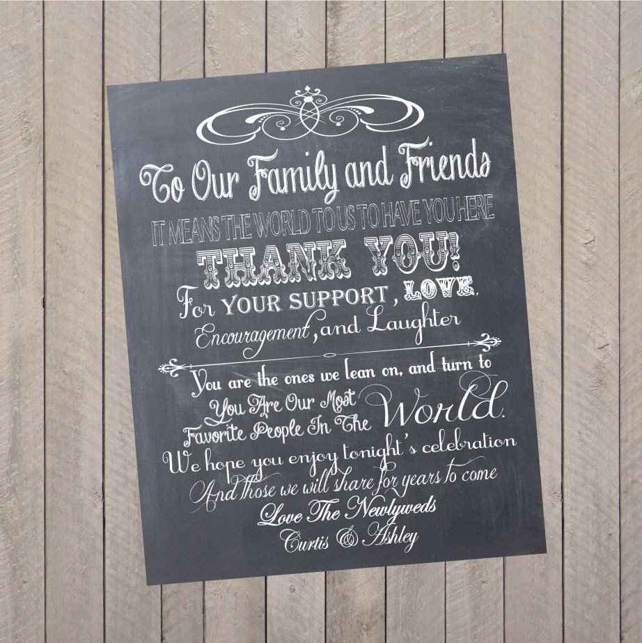 Wedding Thank You Sign Wedding Program Personalized | Etsy