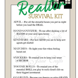 Real Estate Agent Survival Kits, Realtor Kit, Realtor Survival Kit ...
