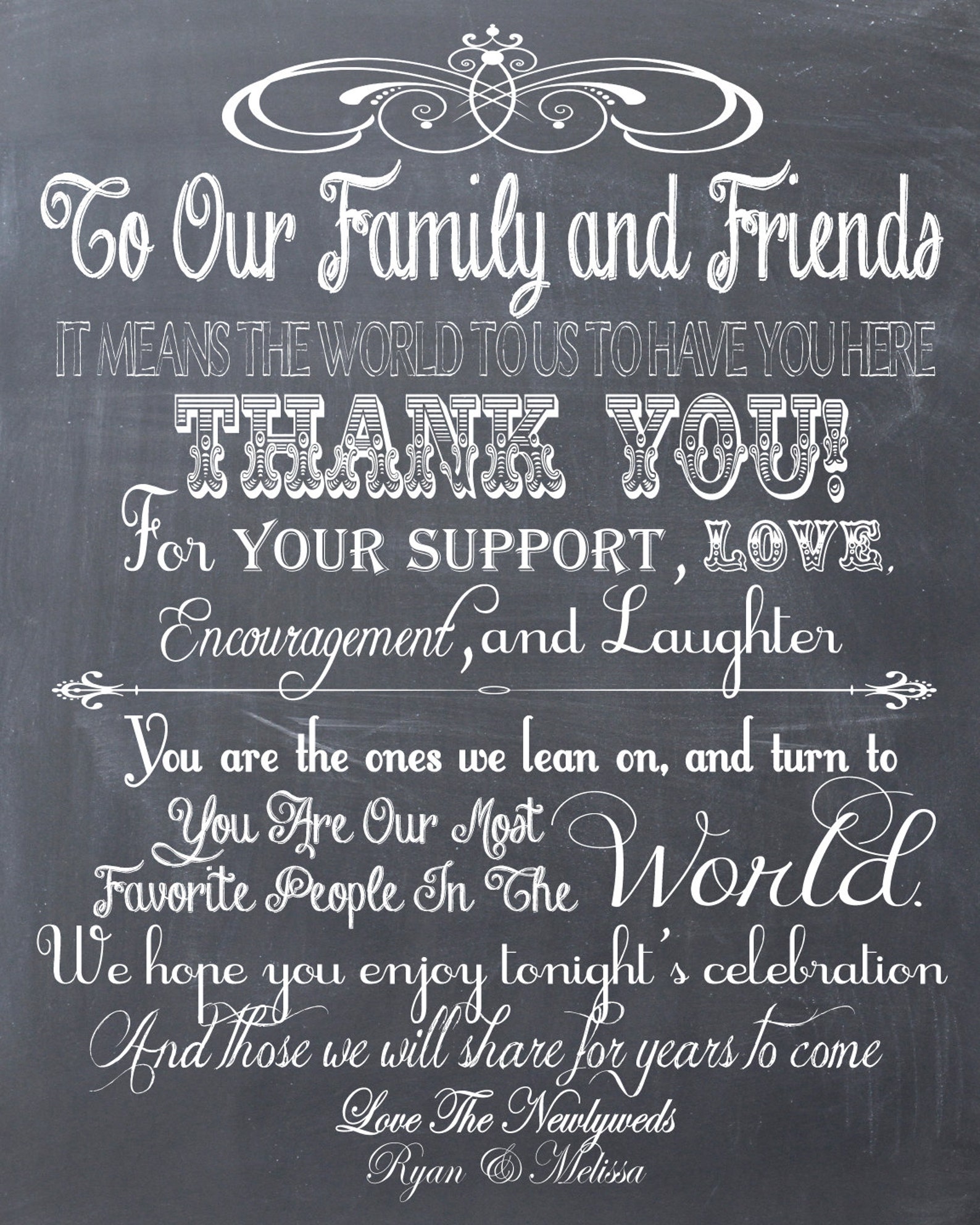 Wedding Thank You Sign, Wedding Program, Personalized Chalkboard ...