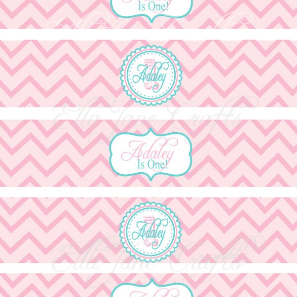 Chevron Water Bottle Labels - Etsy