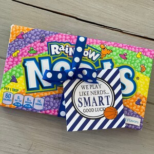 Basketball Team Gifts, Good Luck Gift Tags, Nerds Candy Tag, Gift Tags ...