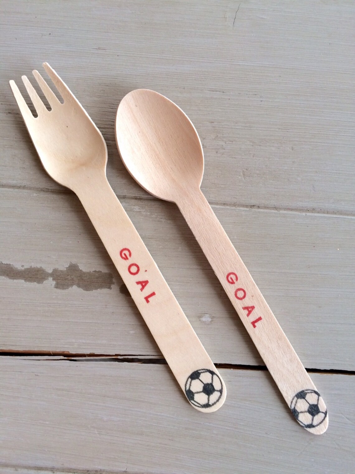 Soccer Ice Cream Spoons Soccer Birthday Party Sports | Etsy