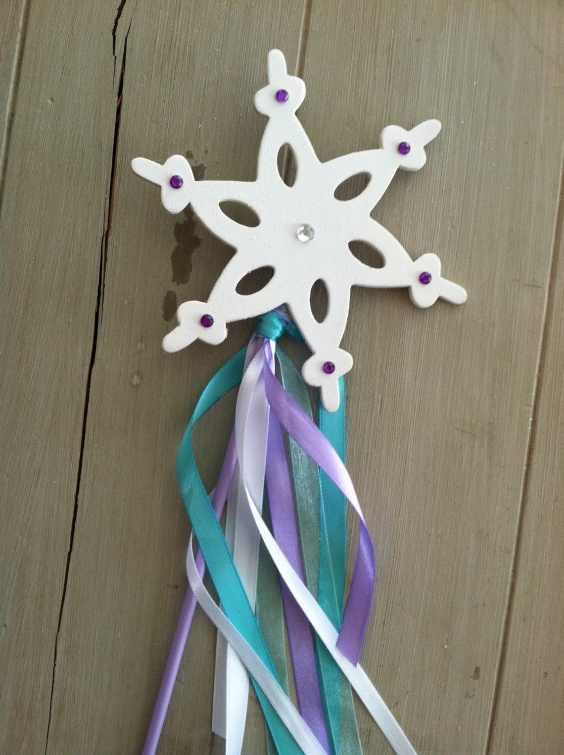 Winter Princess Wand Frozen Snowflake Ribbon Wands 6 | Etsy