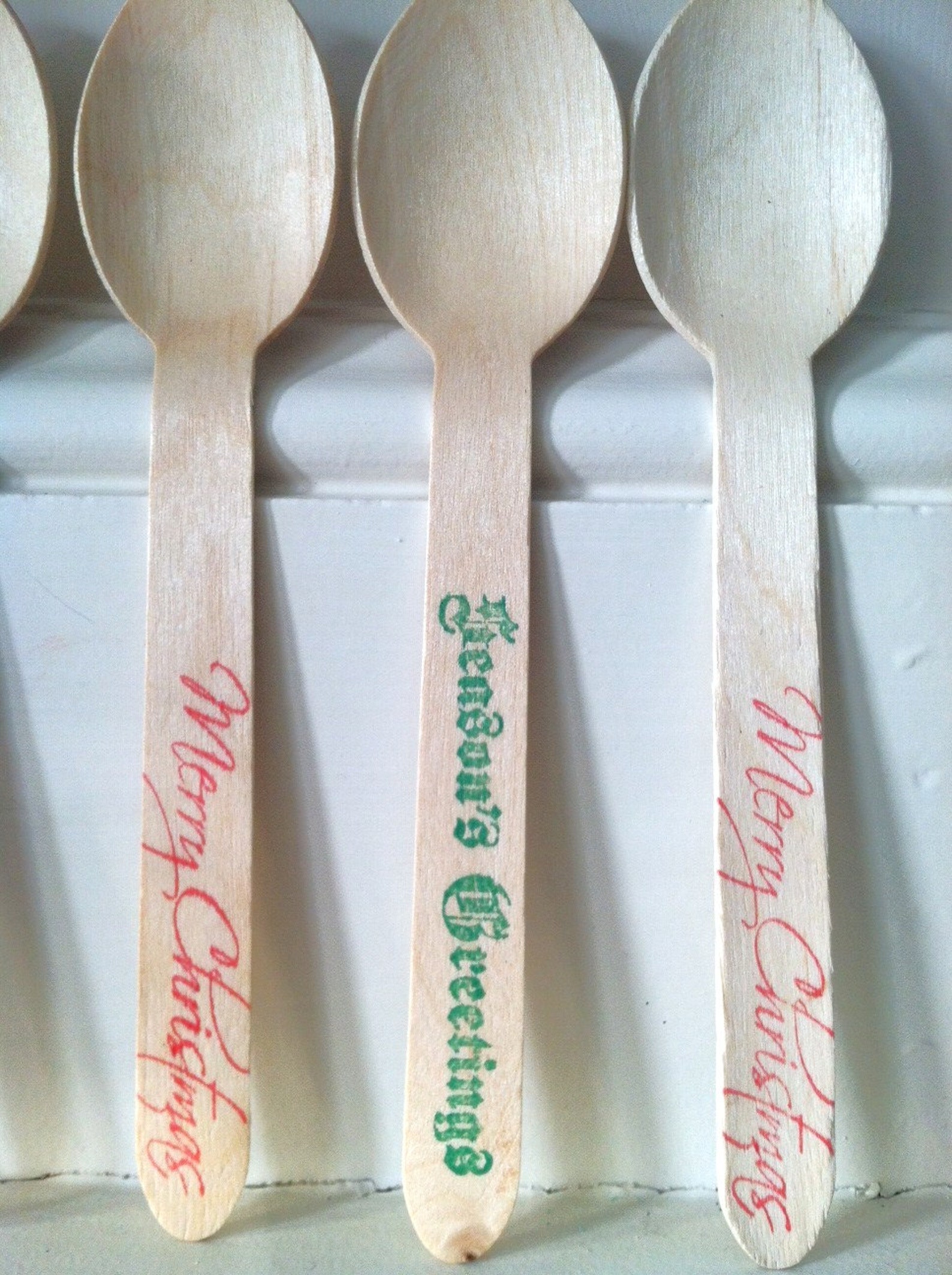 Christmas Spoons Xmas Wooden Spoons Ice Cream or Party Favor - Etsy