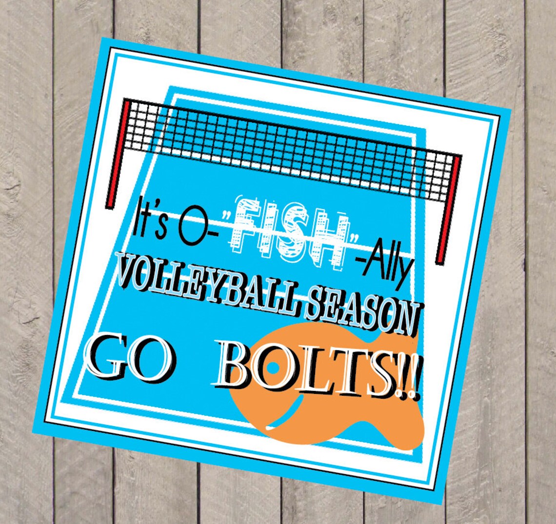 Volleyball Team Gift, Goldfish Gift Tag, Team Gifts, Candy Good Luck ...