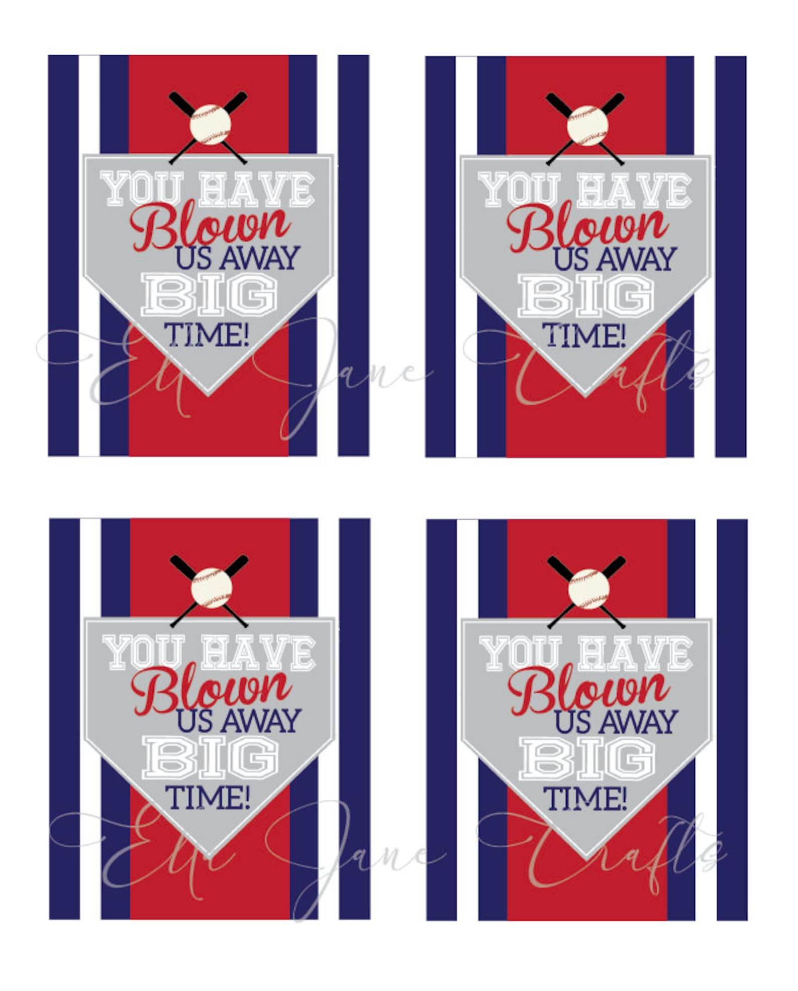 Baseball Good Luck Favor Tags- Baseball Team Gifts, Team Gifts PDF File ...