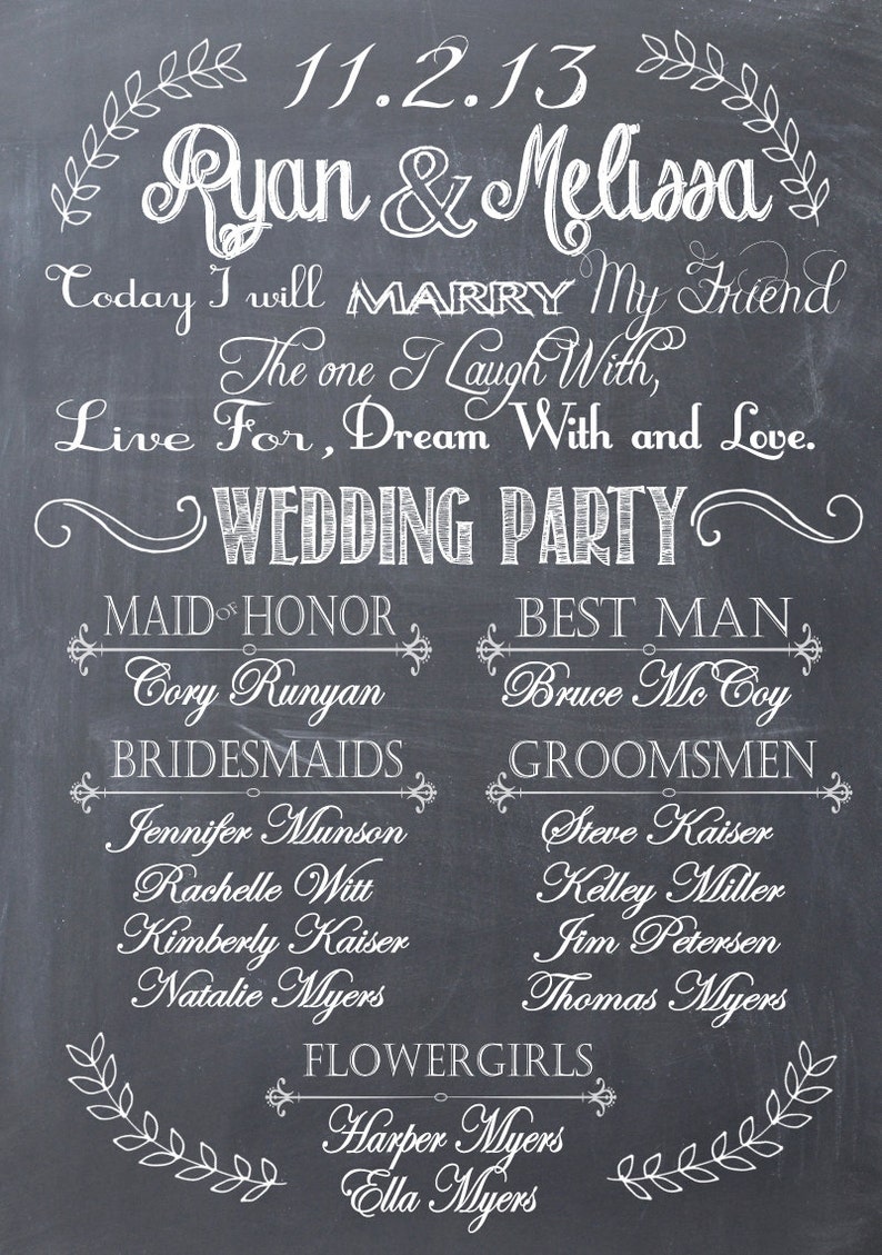 Custom Wedding Bridal Party Elegant Gold Program Sign Wedding - Etsy