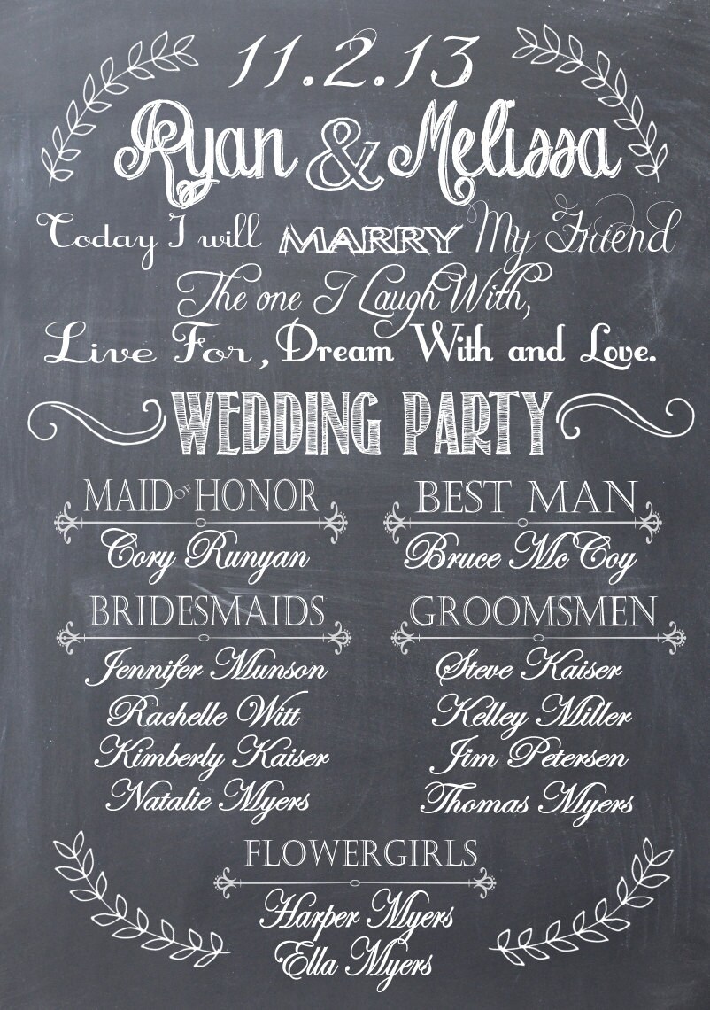 Custom Wedding Bridal Party Elegant Gold Program Sign Wedding - Etsy