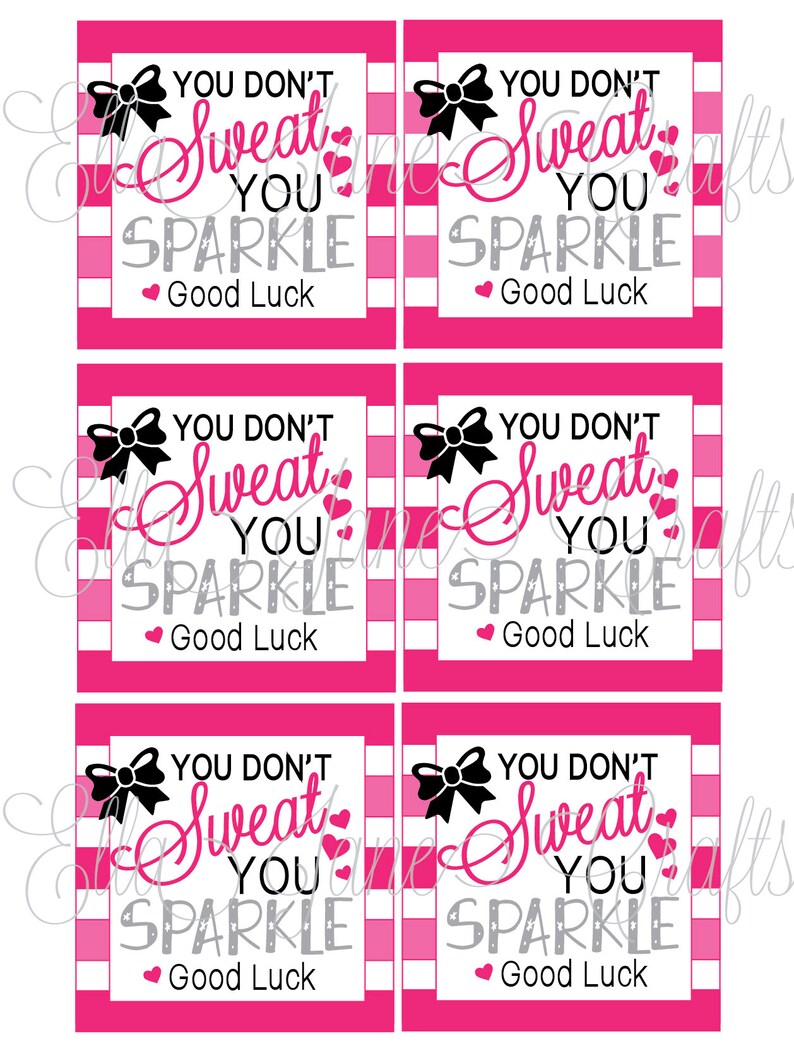 Cheerleading Good Luck Favor Tags Makeup Wipe Gift Tap PDF - Etsy