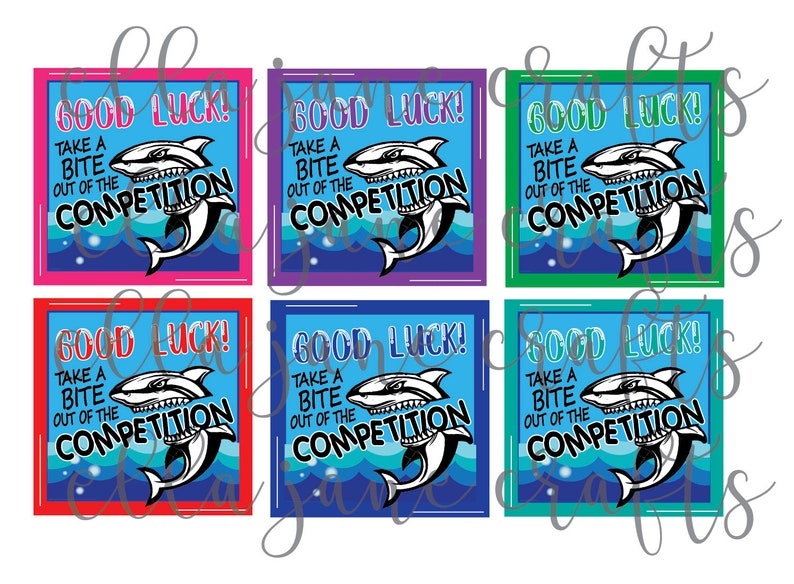 Cheerleading Good Luck Favor Tags, Team Sports Tags, Bite Out of the ...