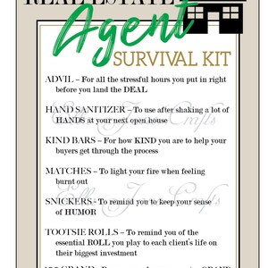Real Estate Agent Survival Kits, Realtor Kit, Realtor Survival Kit ...