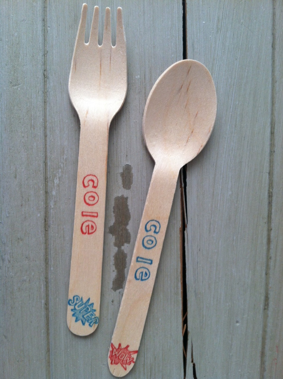 Superhero Themed Wooden Ice Cream Party Spoons or Forks 20 | Etsy