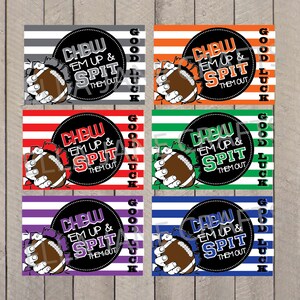 Football Team Gift, Football Tag, Football Good Luck, Chew Them up Gift ...
