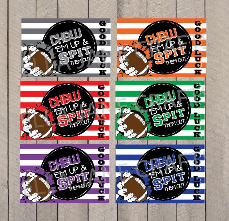 Football Team Gift Football Tag Football Good Luck Chew - Etsy